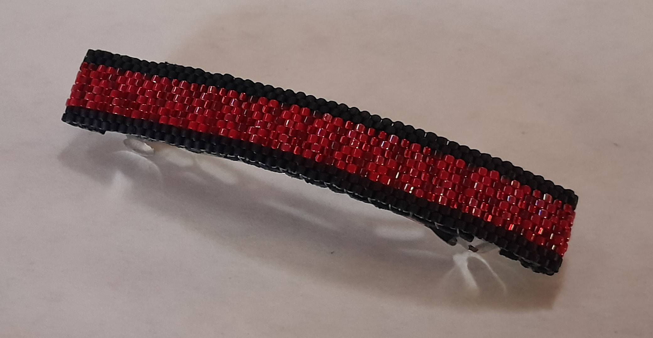 Red & Black Peyote Weave Hair Barrett